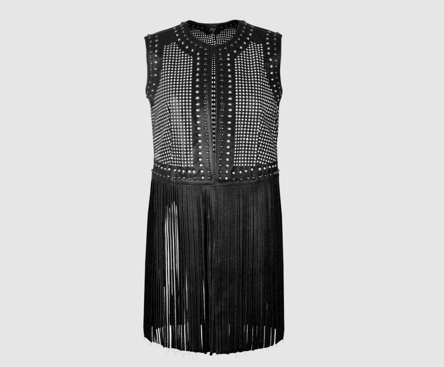 Ebony Studded Leather Vest Black – Double A Official